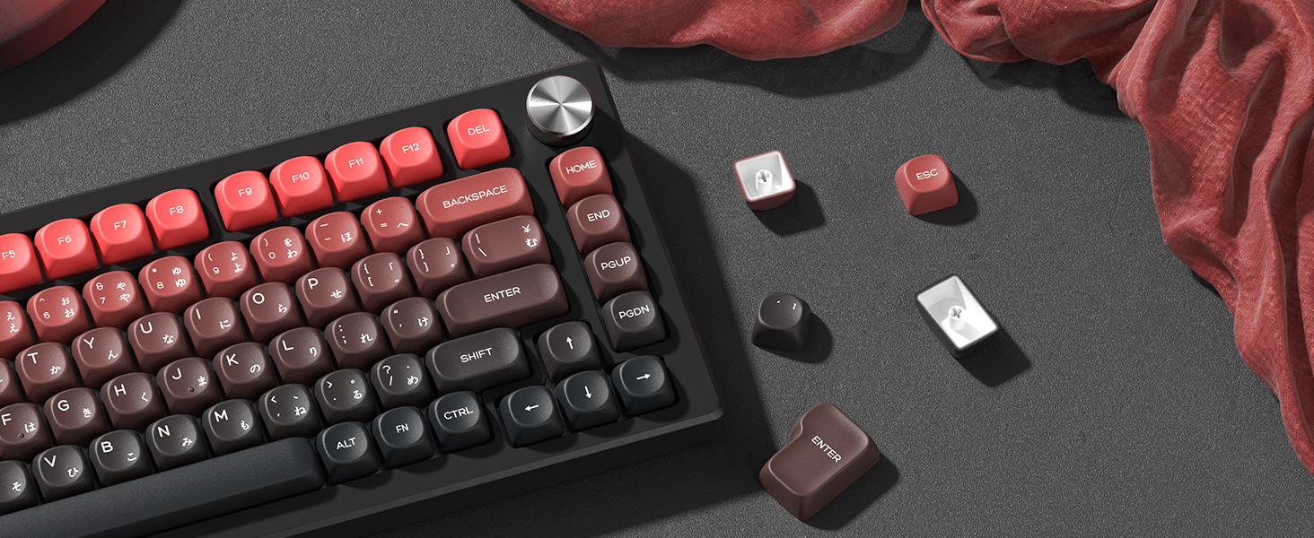 WOMIER MOA Profile 134 Keys Gradient Red Dye Sub Japanese Custom Key ...