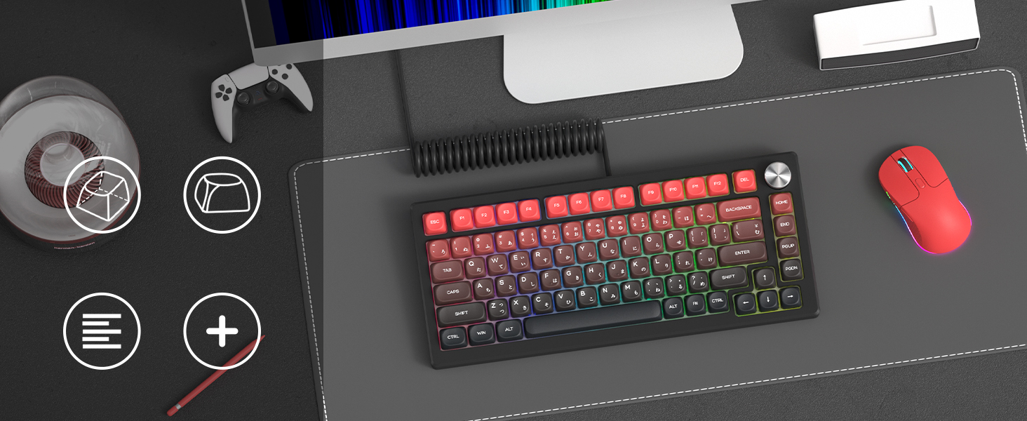 WOMIER Gradient Japanese Keycaps 136 Keys MOA Profile Double Shot ...
