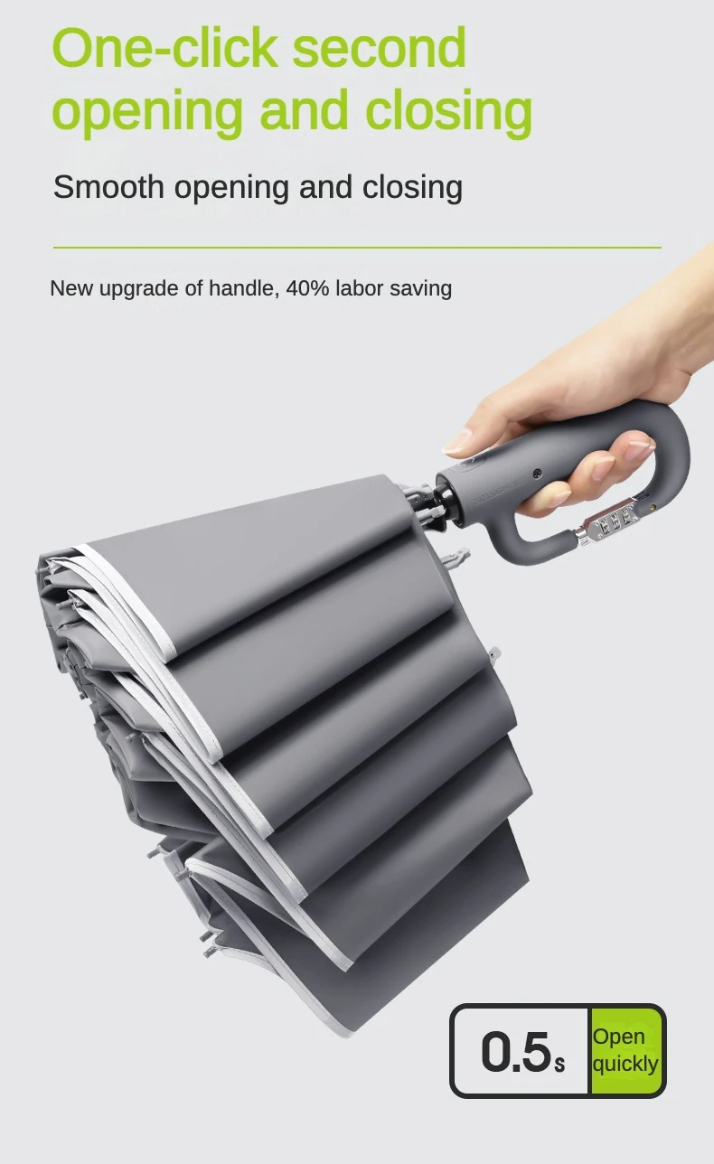 Windproof Automatic Folding Umbrella,Password Lock Buckle, Enlarged ...