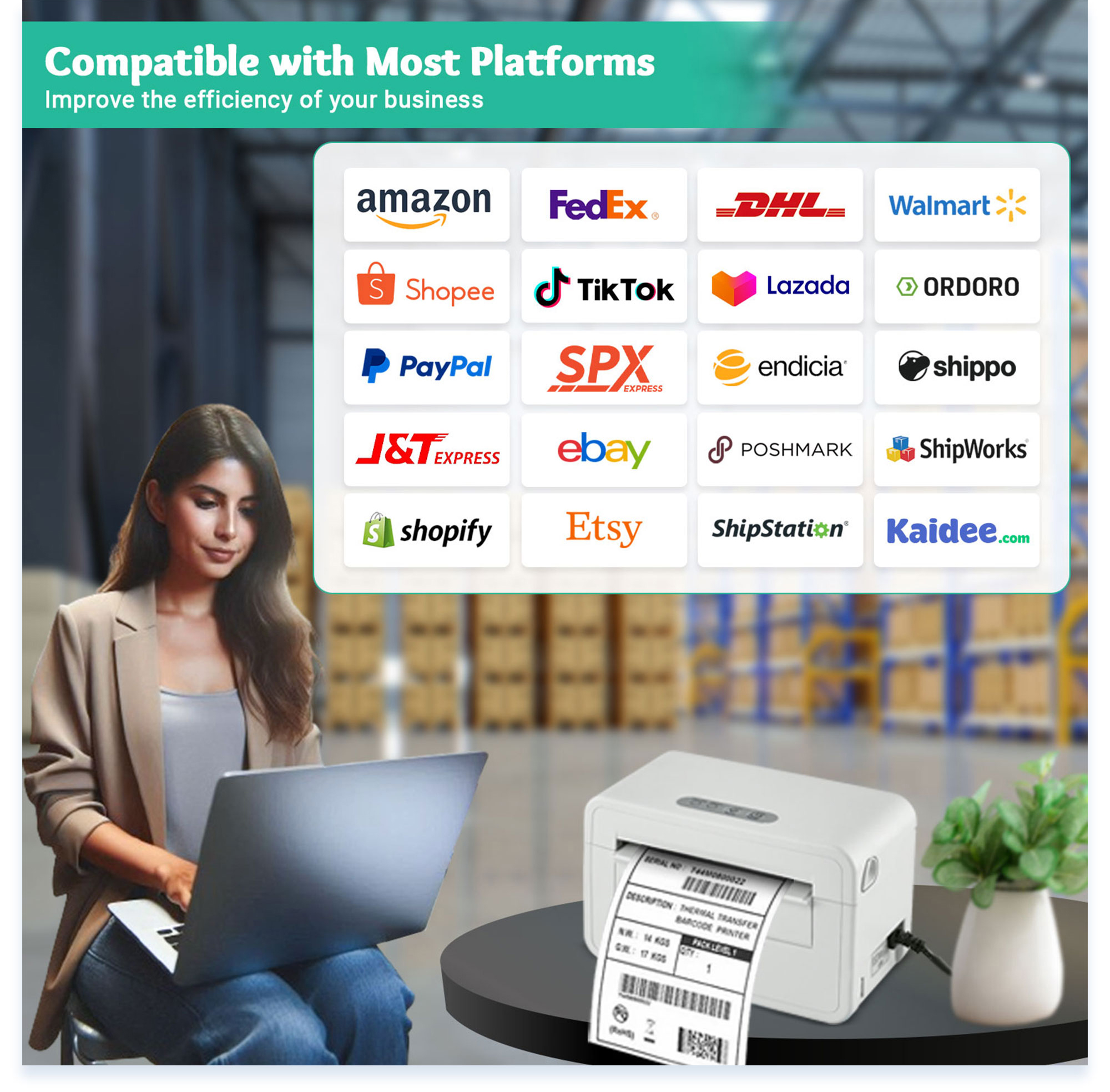 Thermal Printer Bluetooth A6 WaybillBarcode Shipping Bluetooth ...