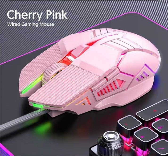 6-button Wired Mouse Luminous Gaming Game Office Mute Colorful Glare ...
