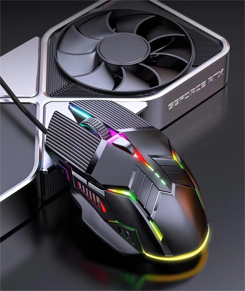 6-button Wired Mouse Luminous Gaming Game Office Mute Colorful Glare ...