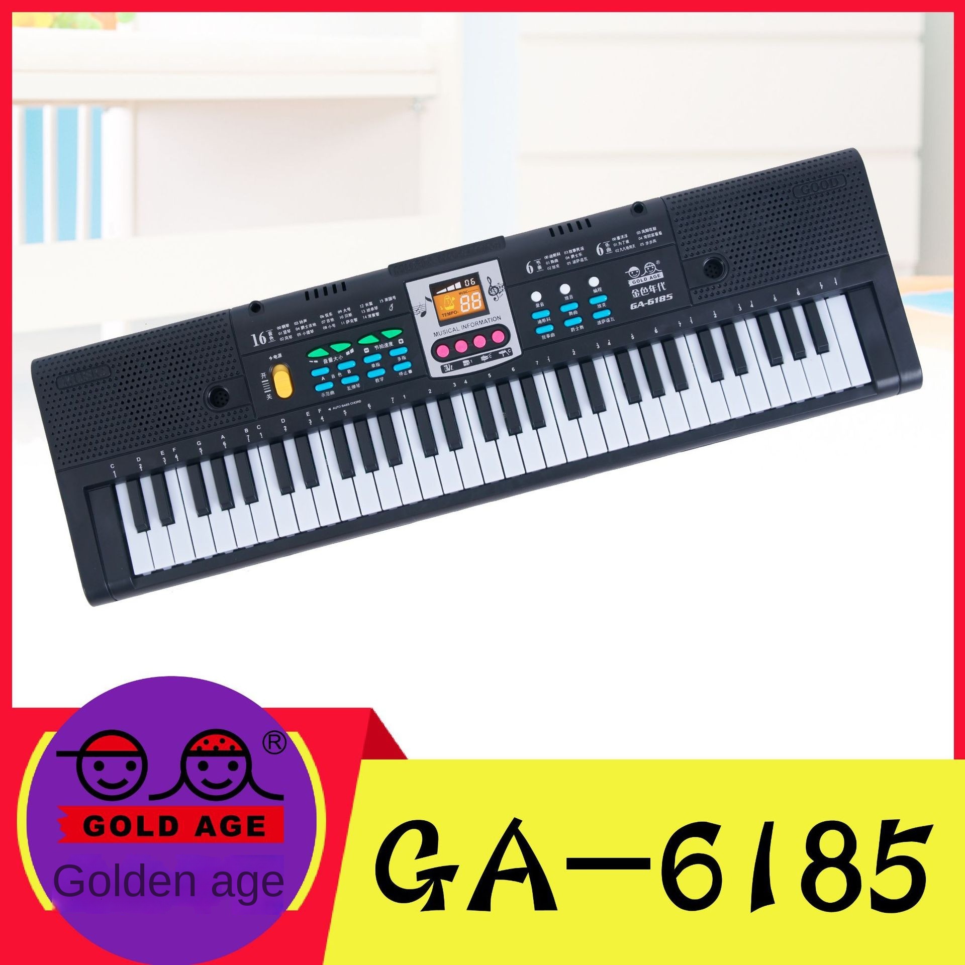 Color 61 key multifunctional studio toy with microphone | Shopee ...