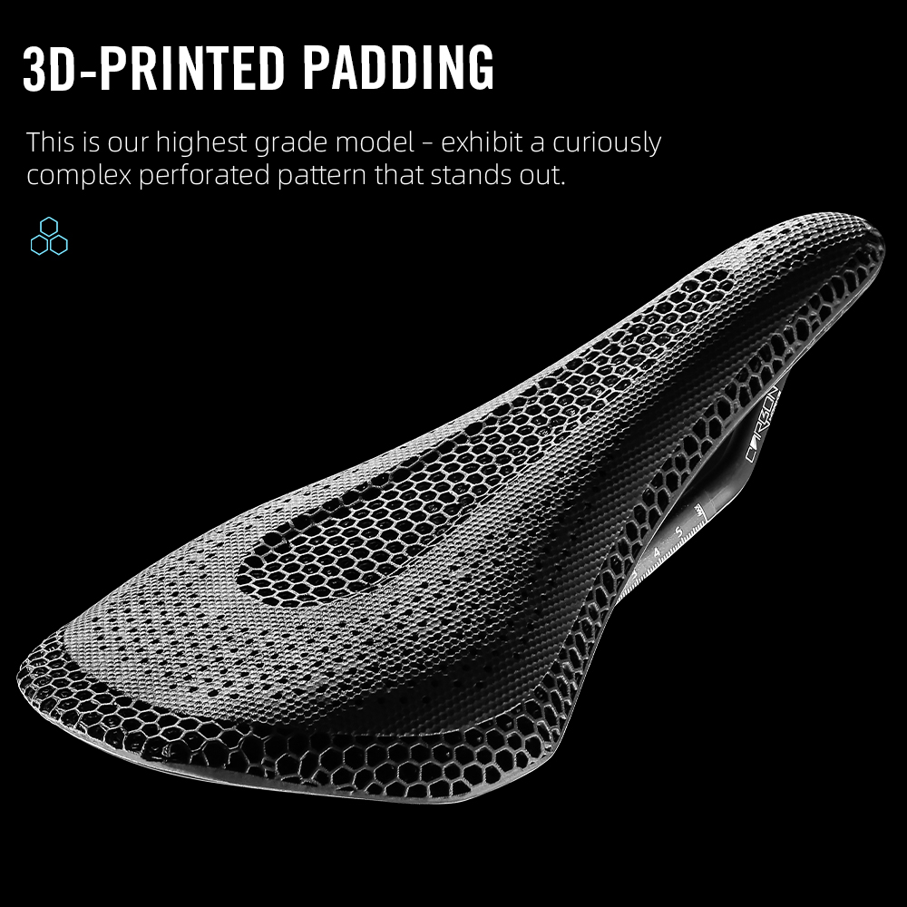 RYET Ultra Full Carbon 3D printed Bike Saddle 205g High Modulus Carbon Fiber Base for MTB ...