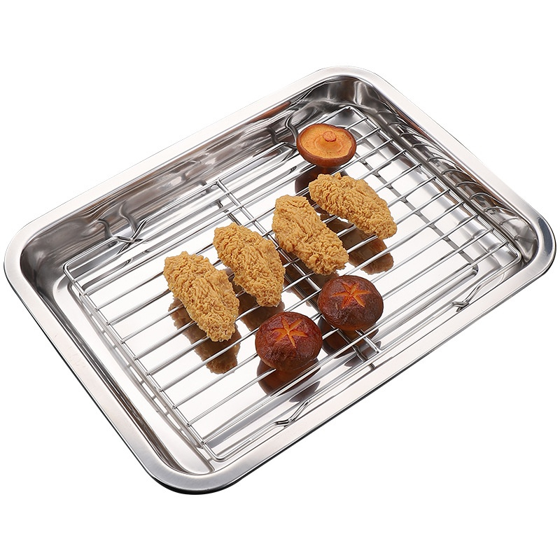 304 Stainless Steel Heavy Duty Makapal Malalim Deep Food Tray Serving ...