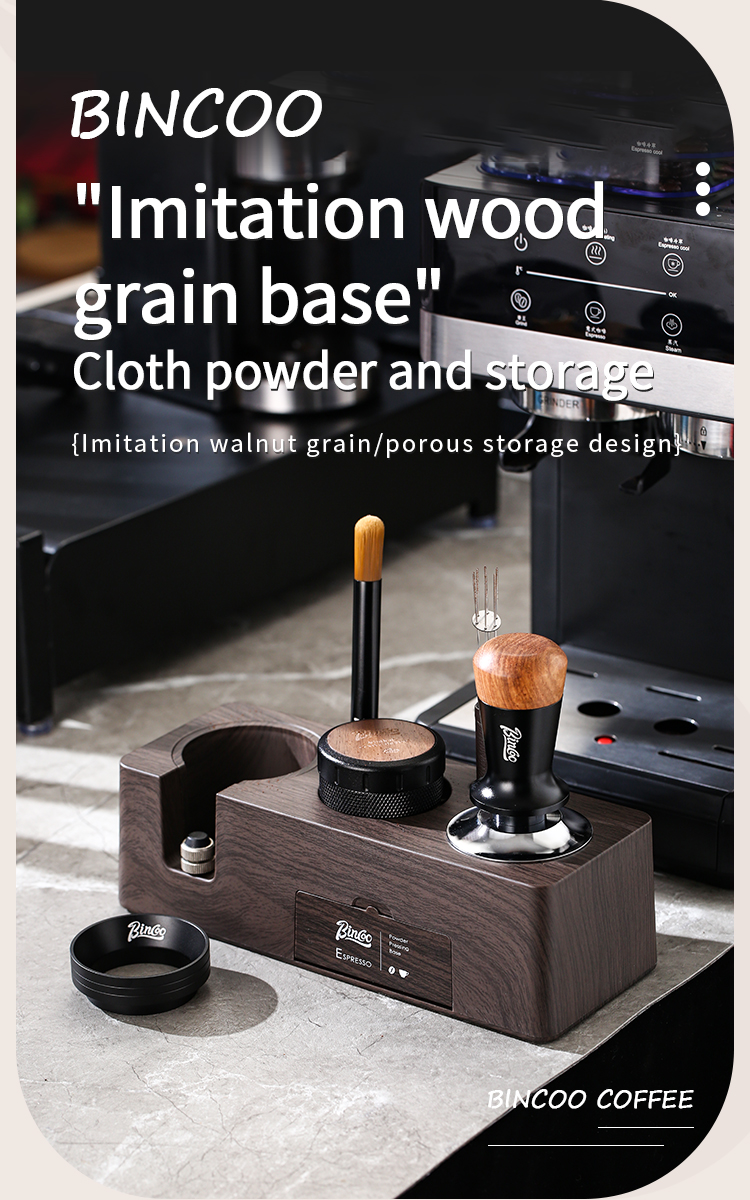 BINCOO Coffee Tamping Hammer Powder Distributor Set Tamper Storage Base Coffee Utensil 51/58MM ...