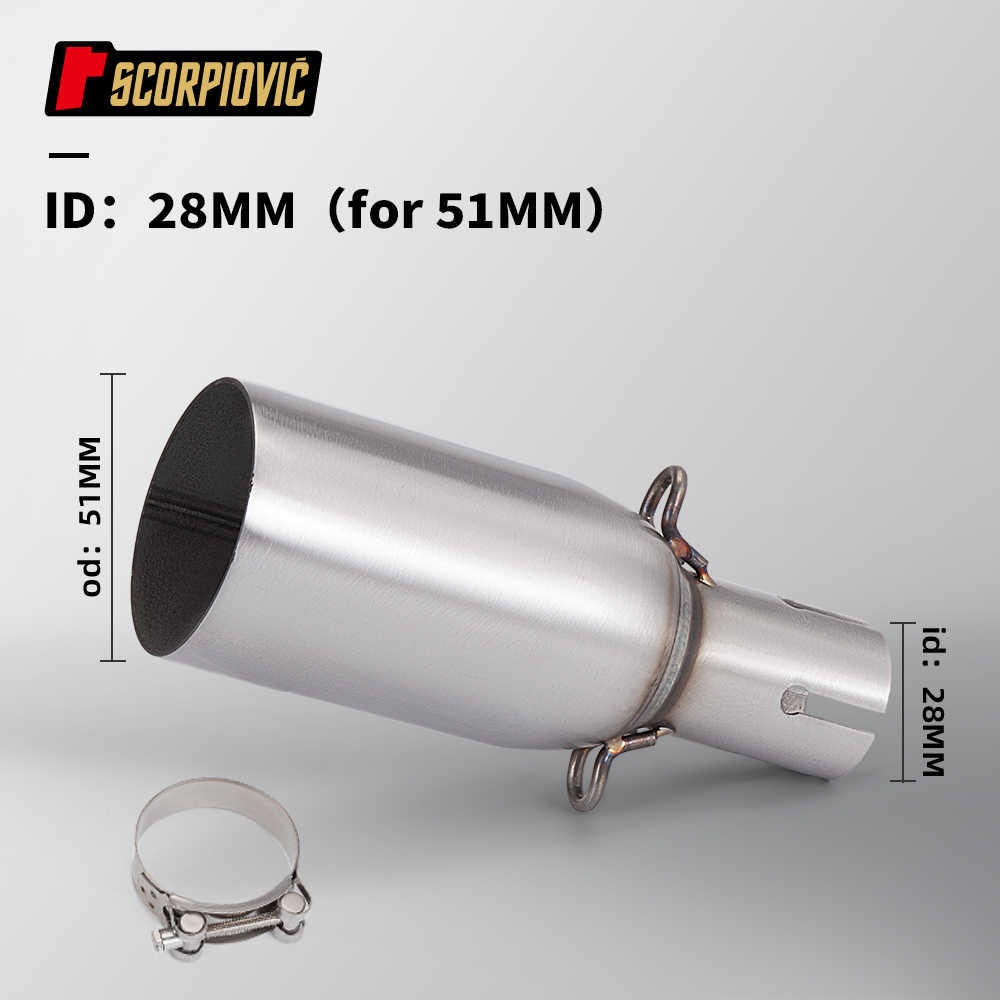 Motorcycle modified exhaust pipe suitable for 28-45mm adapter 51mm ...