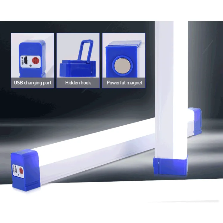 30W 60W 90W LED Emergency Light USB Rechargeable Lamp Lithium Battery ...