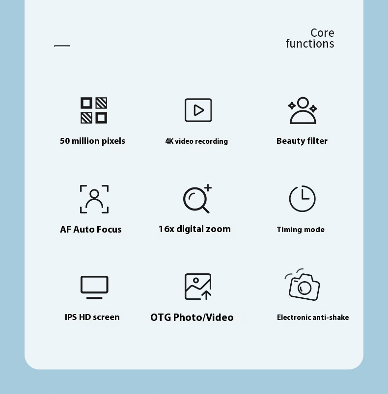 QC DC11 HD Retro CCD Camera Entry-Level Small Pocket Travel Vlog Camera for Student Campus ...