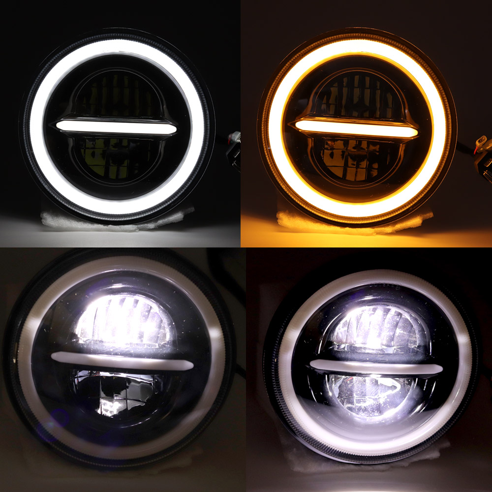7” Round LED Projection Headlight For Harley Touring Rod FatBoy ...