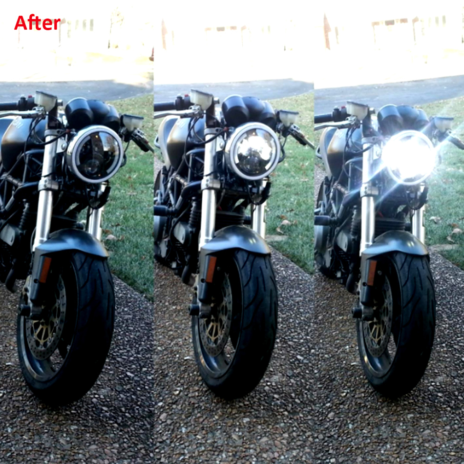 7” Round LED Projection Headlight For Harley Touring Rod FatBoy ...