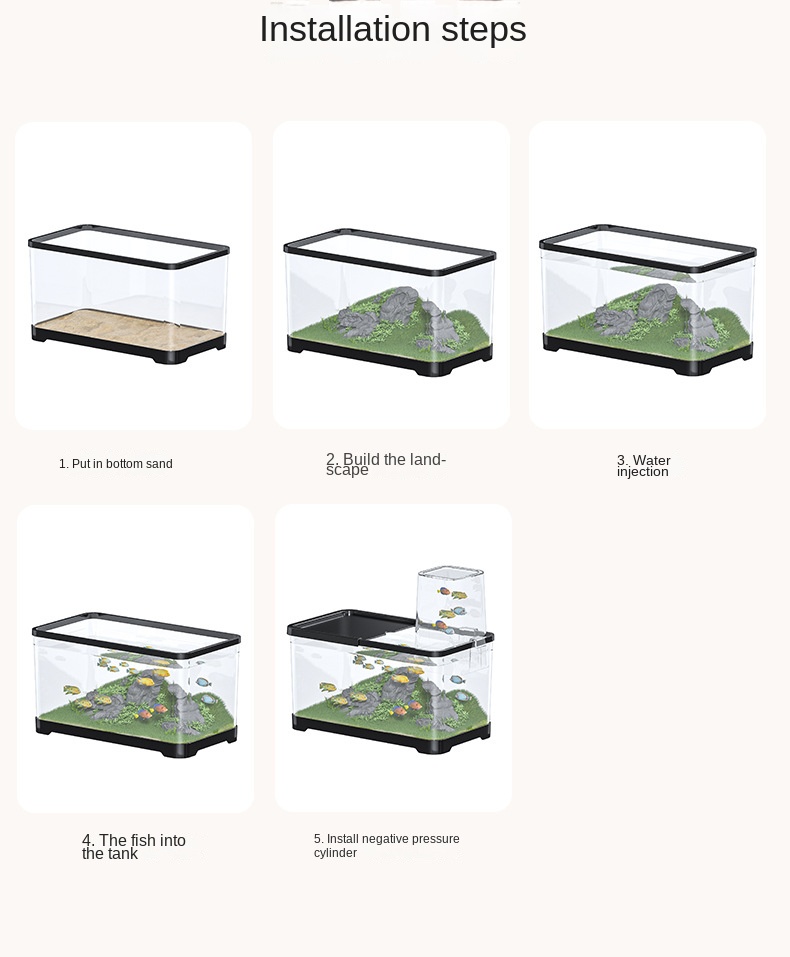 Negative Pressure Fish Tank Vacuum Suspension Small Creative Fish Tank ...