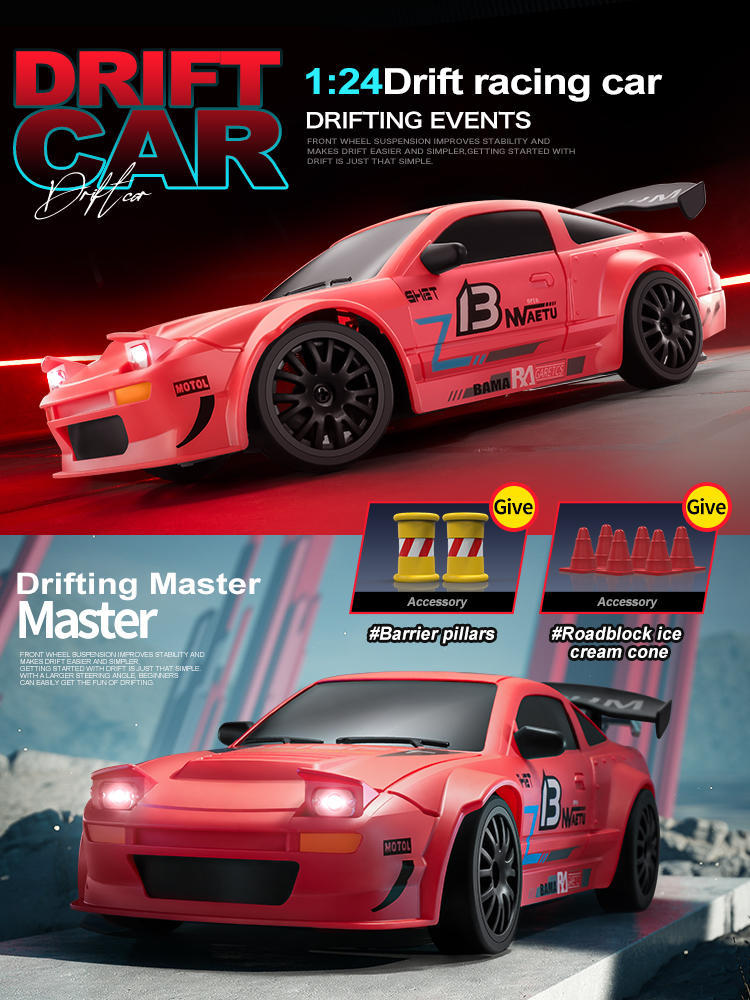 4WD RC 1/24 Drift Racing Car Toy GTR AE86 Car Model Ford Mustang Sport ...