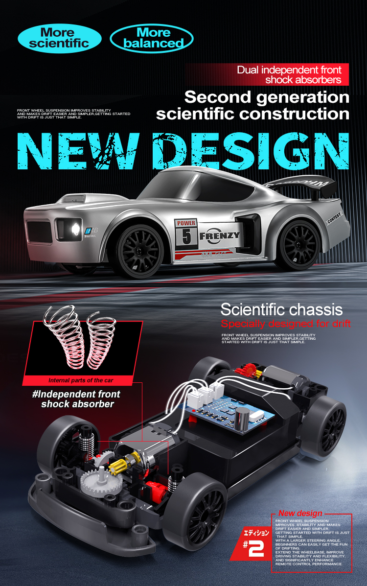 4WD RC 1/24 Drift Racing Car Toy GTR AE86 Car Model Ford Mustang Sport Style Car Remote Control ...