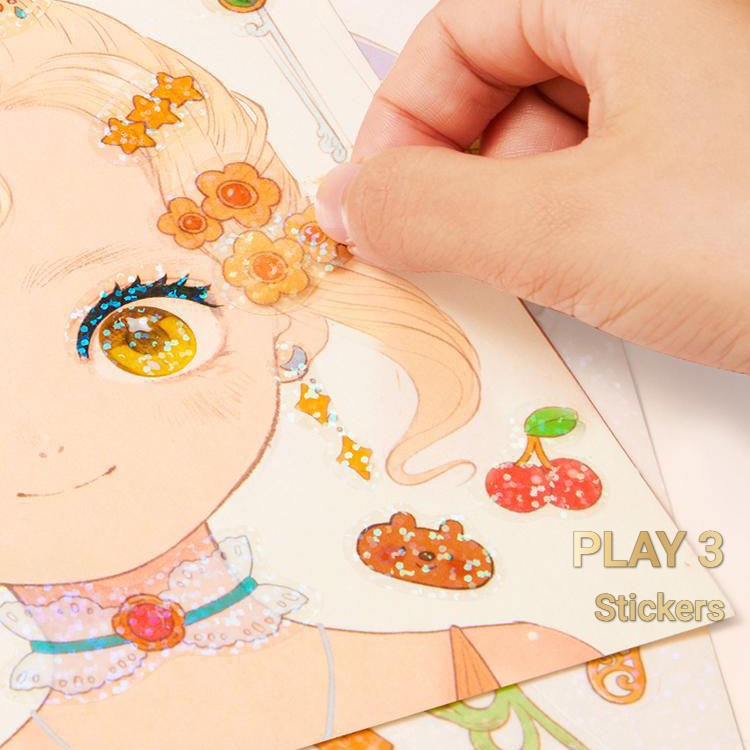Sticker Book Paper Doll Stickers Book Dress Up Face Dress Up Girl Dress ...