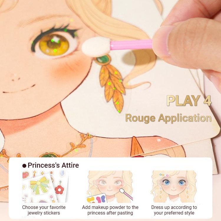 Sticker Book Paper Doll Stickers Book Dress Up Face Dress Up Girl Dress ...