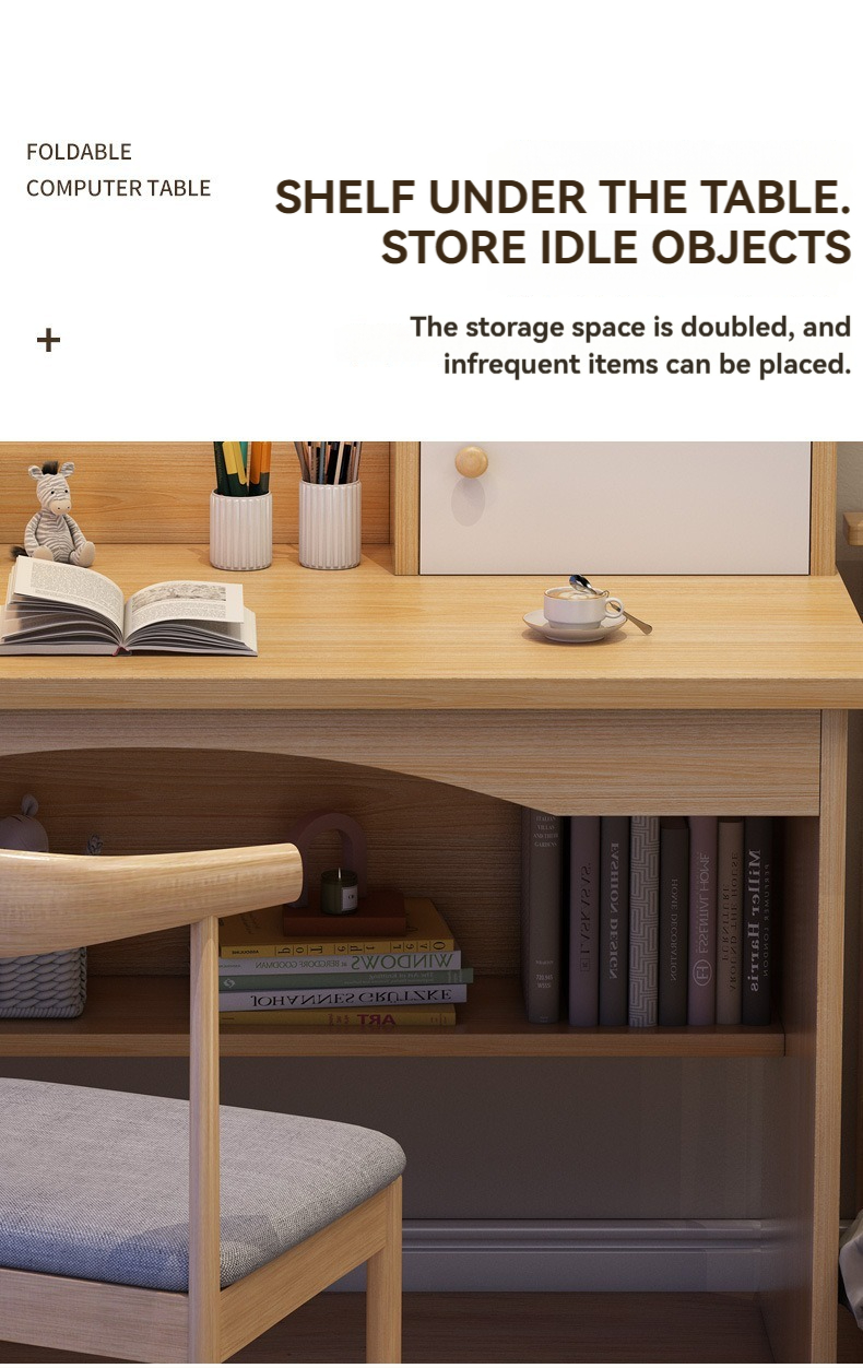 Simple Home Bedroom Student Study Table Computer Table Desk Bookshelf ...