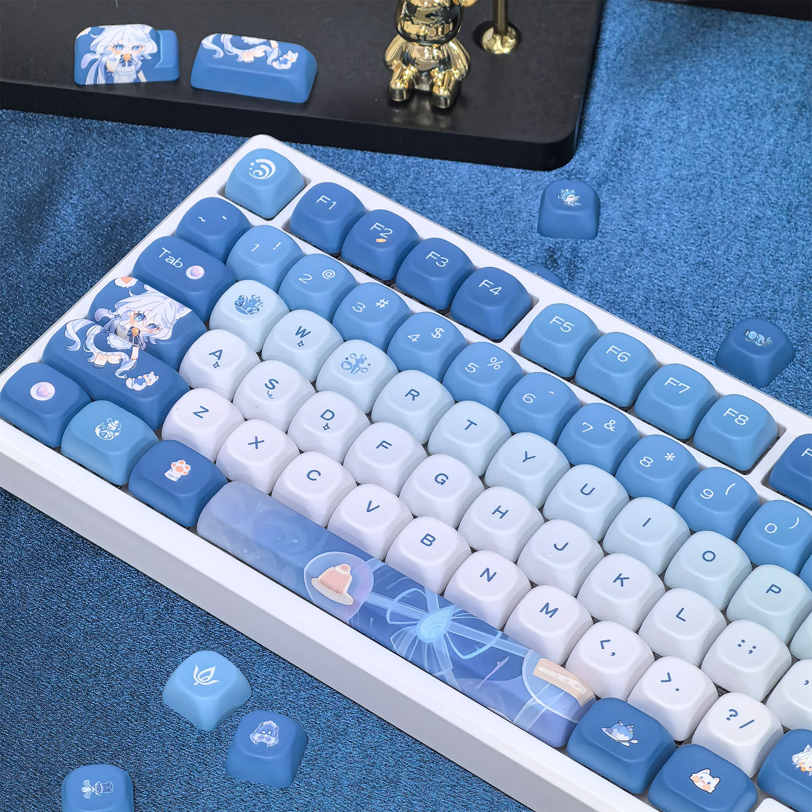 135 Keys Genshin Impact Original Wanderer Meow Keycaps MOA Profile Five ...