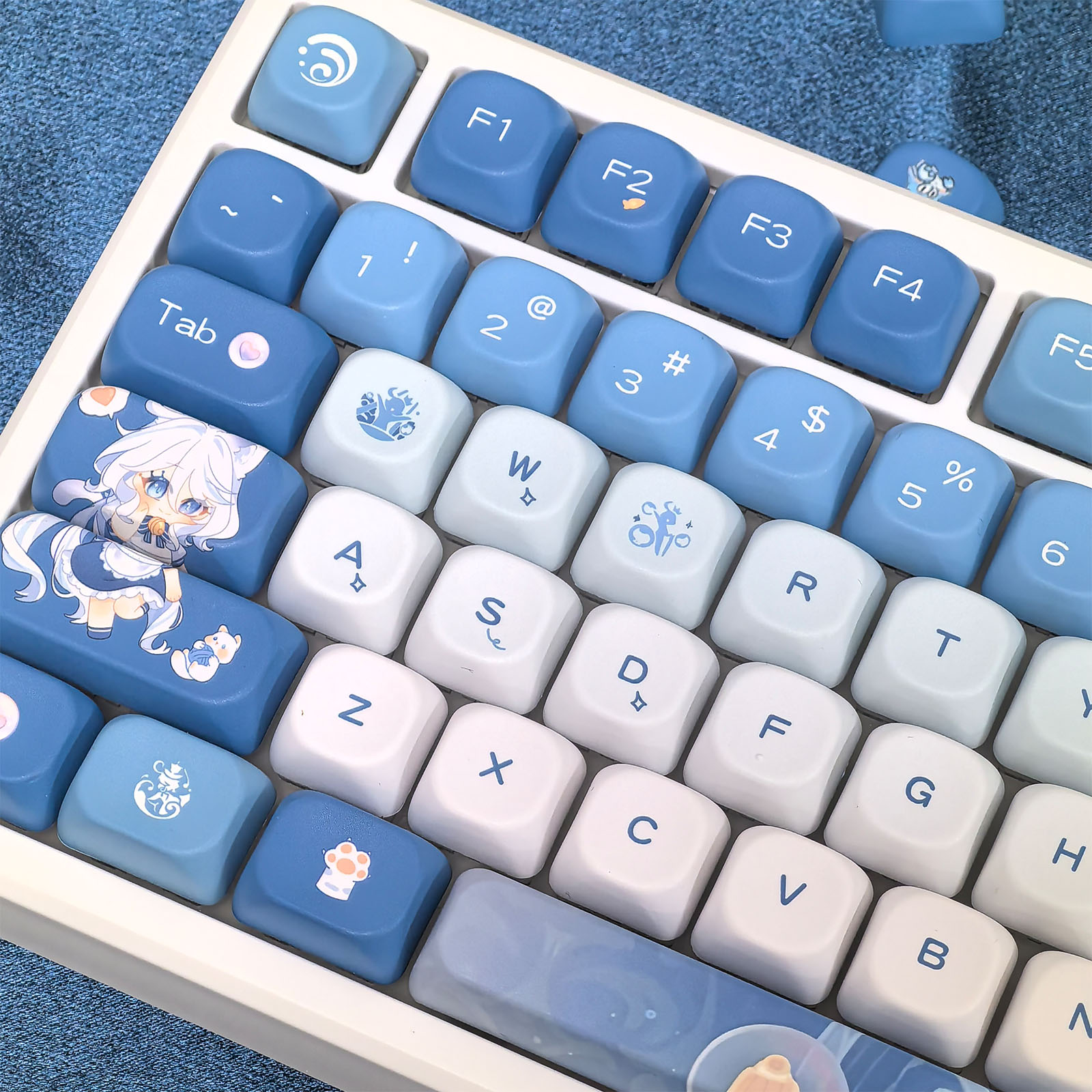 135 Keys Genshin Impact Original Wanderer Meow Keycaps MOA Profile Five ...