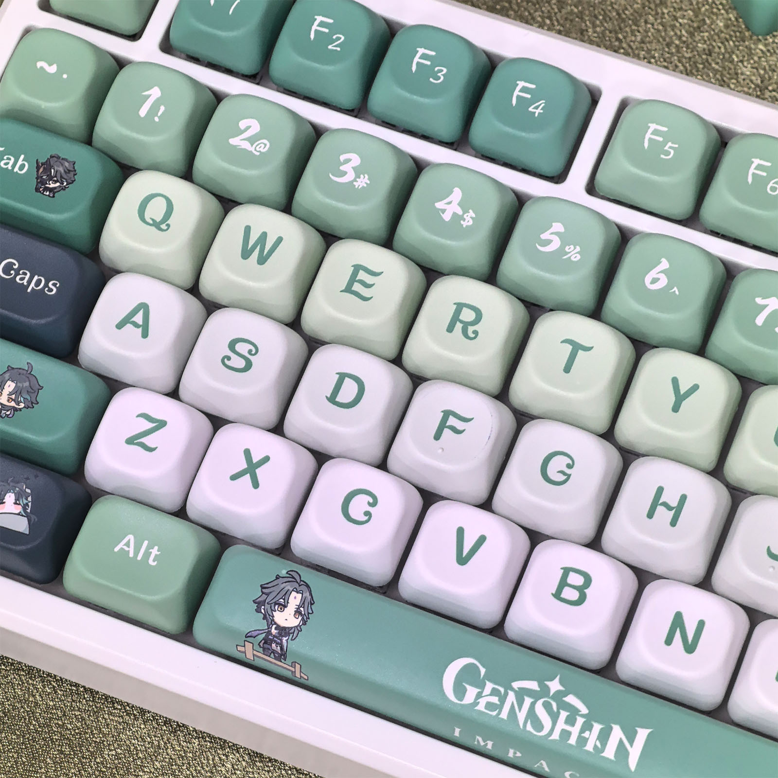135 Keys Genshin Impact Original Wanderer Meow Keycaps MOA Profile Five ...