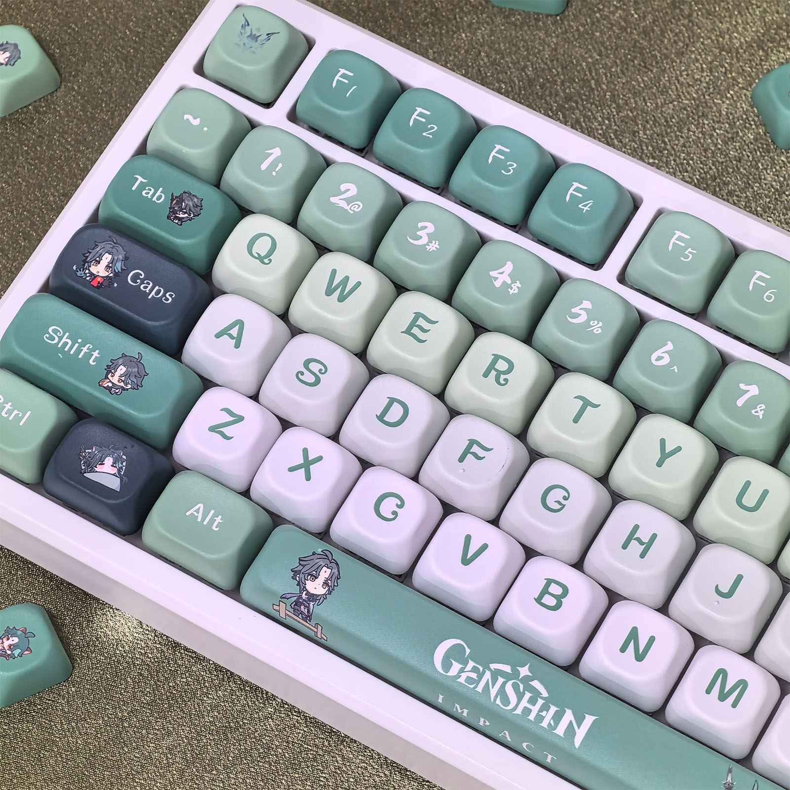 135 Keys Genshin Impact Original Wanderer Meow Keycaps MOA Profile Five ...
