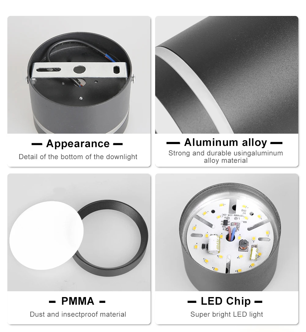 3 Colors Downlight Surface Mounted Pin Lamp Indoor Ceiling Lamp 5W/10W ...