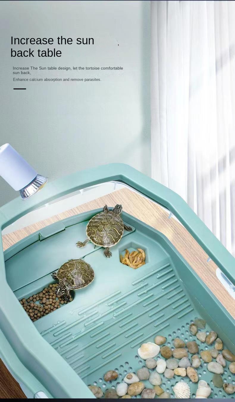 Turtle Tank with Drying Table Breeding Box Extra Large Turtle Tank ...