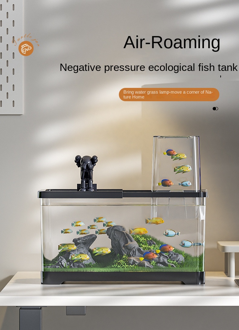 Large Negative Pressure Fish Tank Vacuum Suspension Small Creative Fish ...