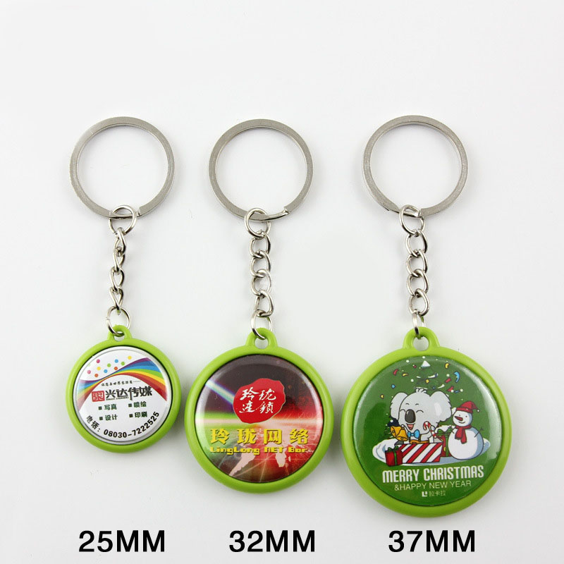 100pcs Double side printing button badge keychain 25mm 32mm 37mm button ...