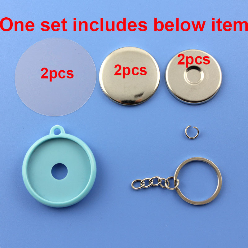 100pcs Double side printing button badge keychain 25mm 32mm 37mm button ...