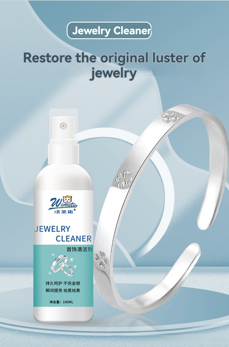 Gold Silver Cleaner 100ml Liquid Jewelry Cleaner Spray For Rings ...