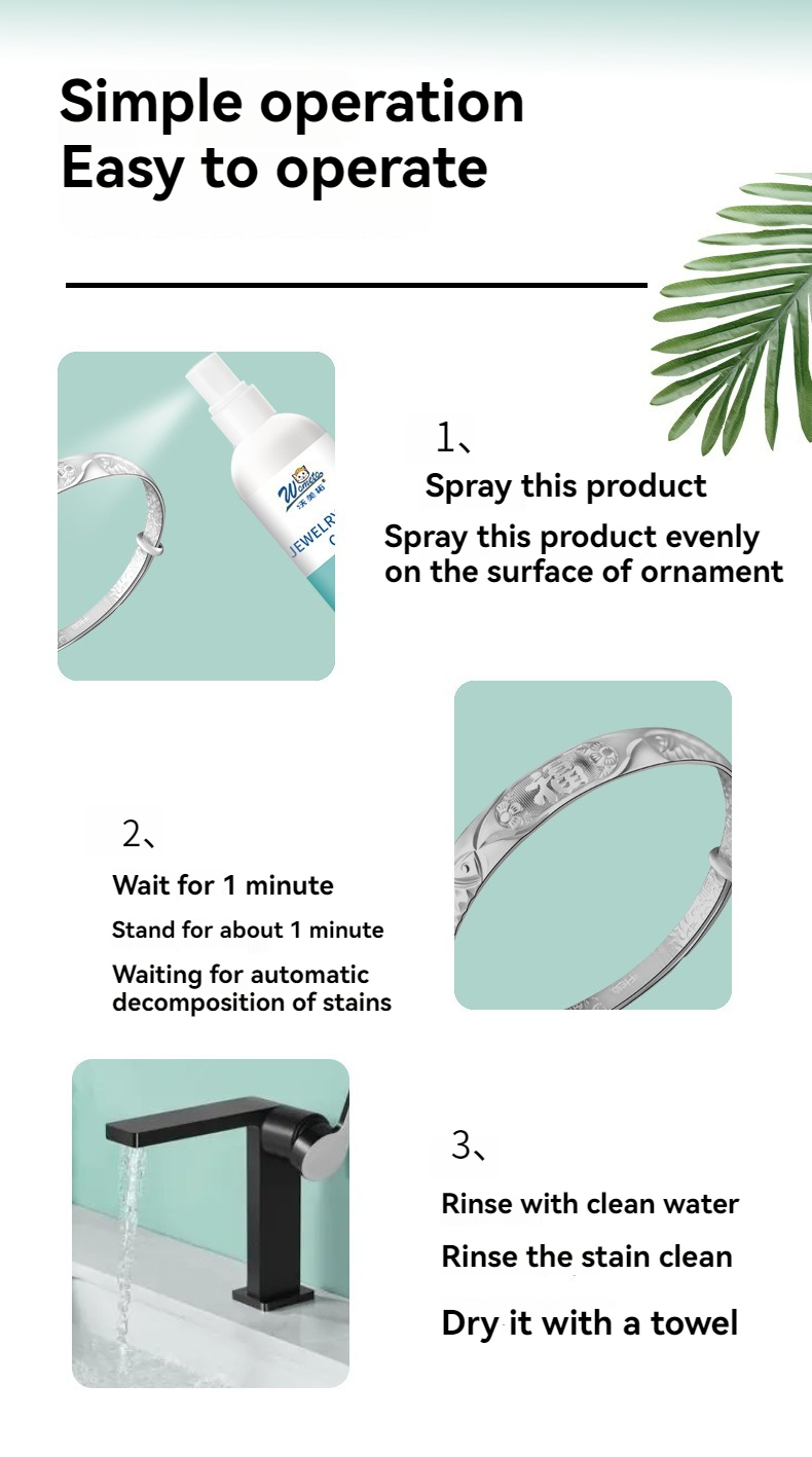 Gold Silver Cleaner 100ml Liquid Jewelry Cleaner Spray For Rings ...