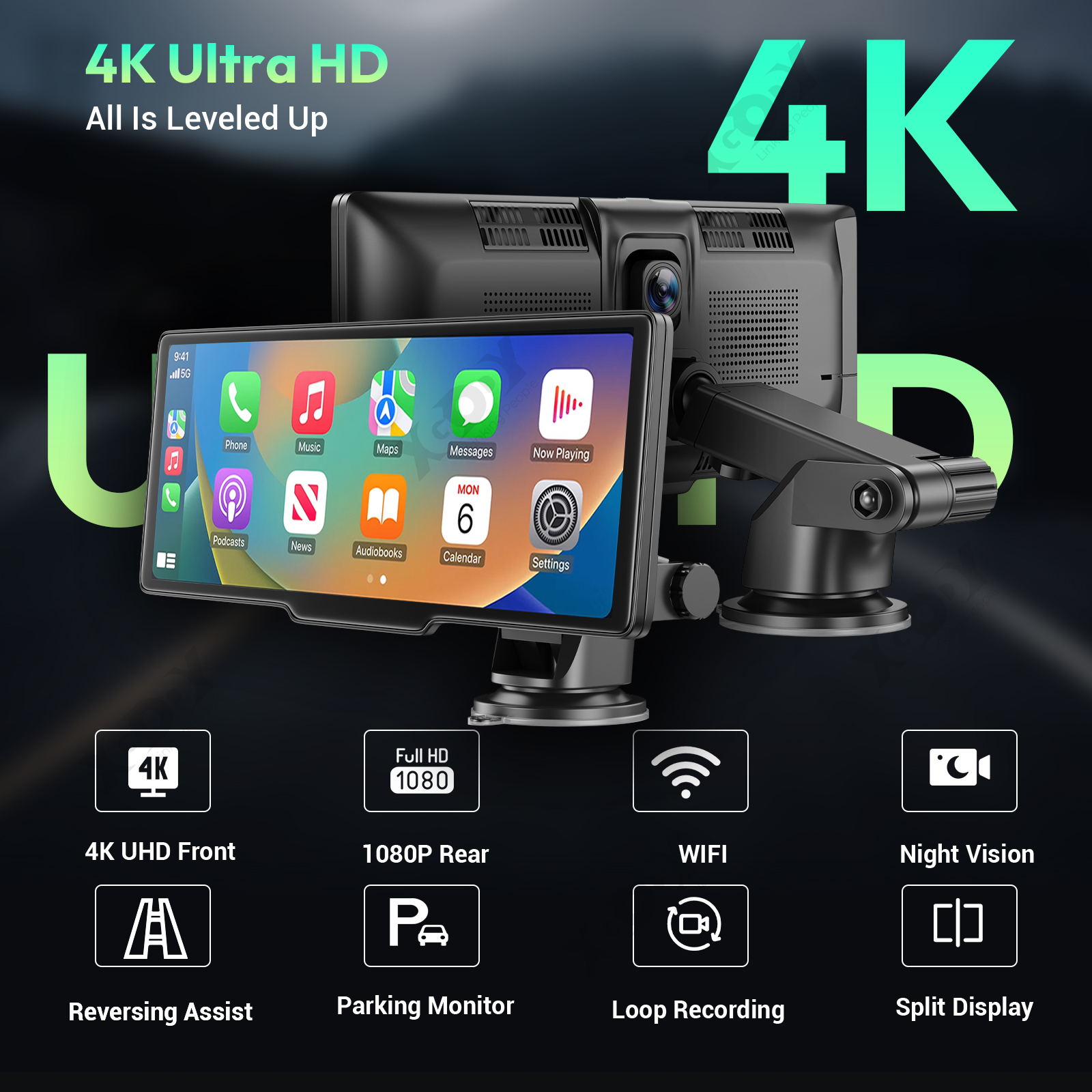 ESSGOO Portable Carplay screen 9 inches, 10 inches,, Bluetooth，Dual ...