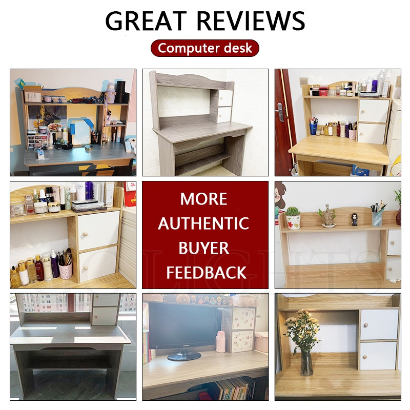 GC Computer Table Desktop with Drawer and Shelf Desk Bookcase ...