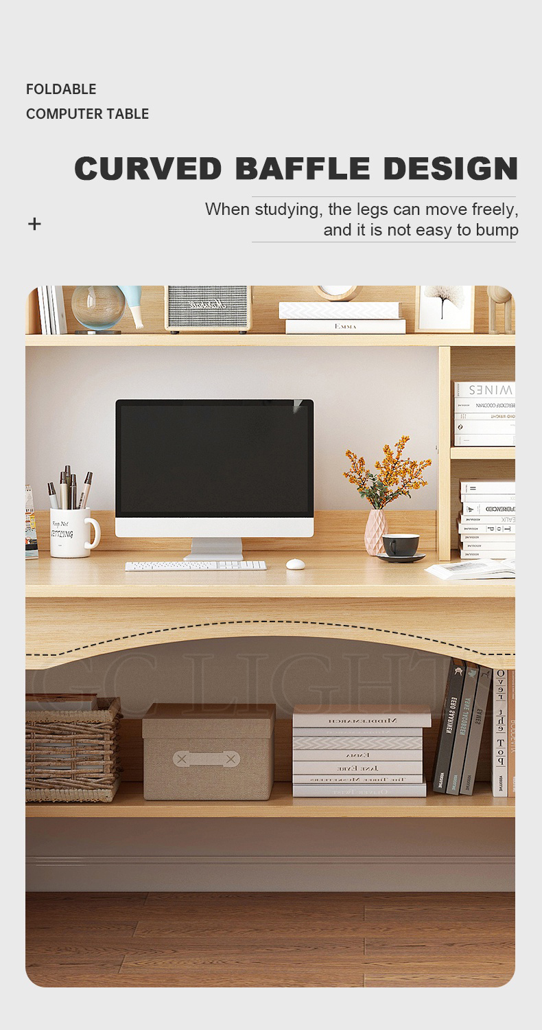 GC Computer Table Desktop with Drawer and Shelf Desk Bookcase ...