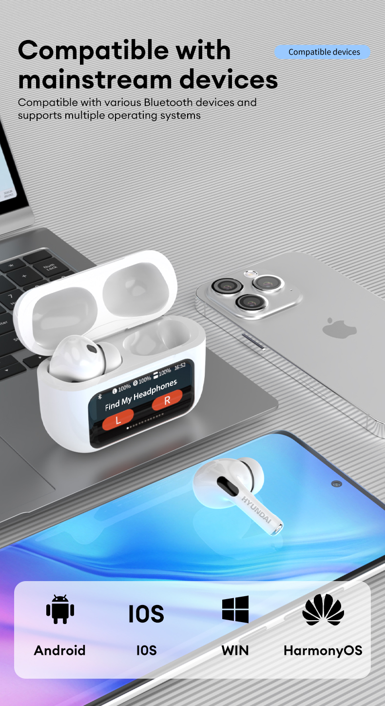 Hyundai HY-Y11 Bluetooth Earphone HIFI Stereo Smart Touch Dual Mode ...