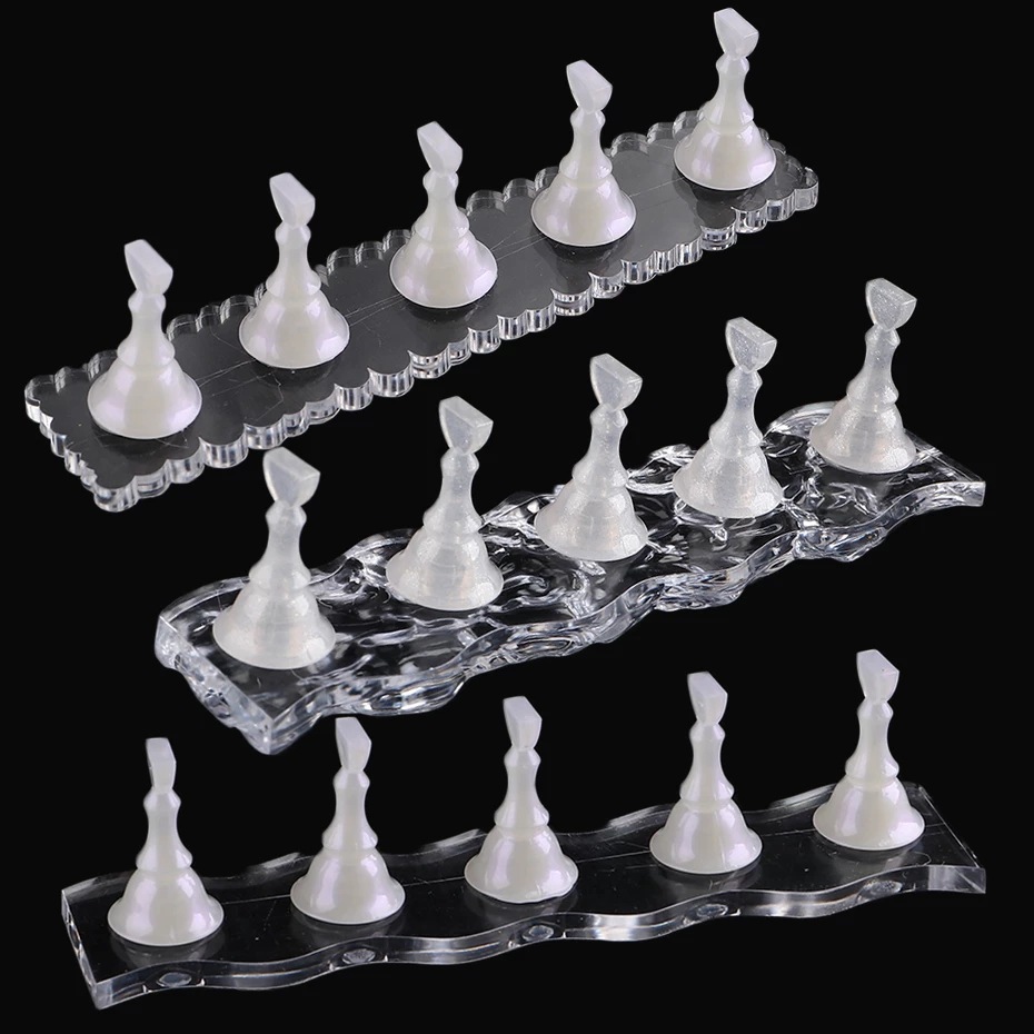 5Pcs Magnetic Nail Tip Display Stand Set Acrylic Nail Art False Tips ...
