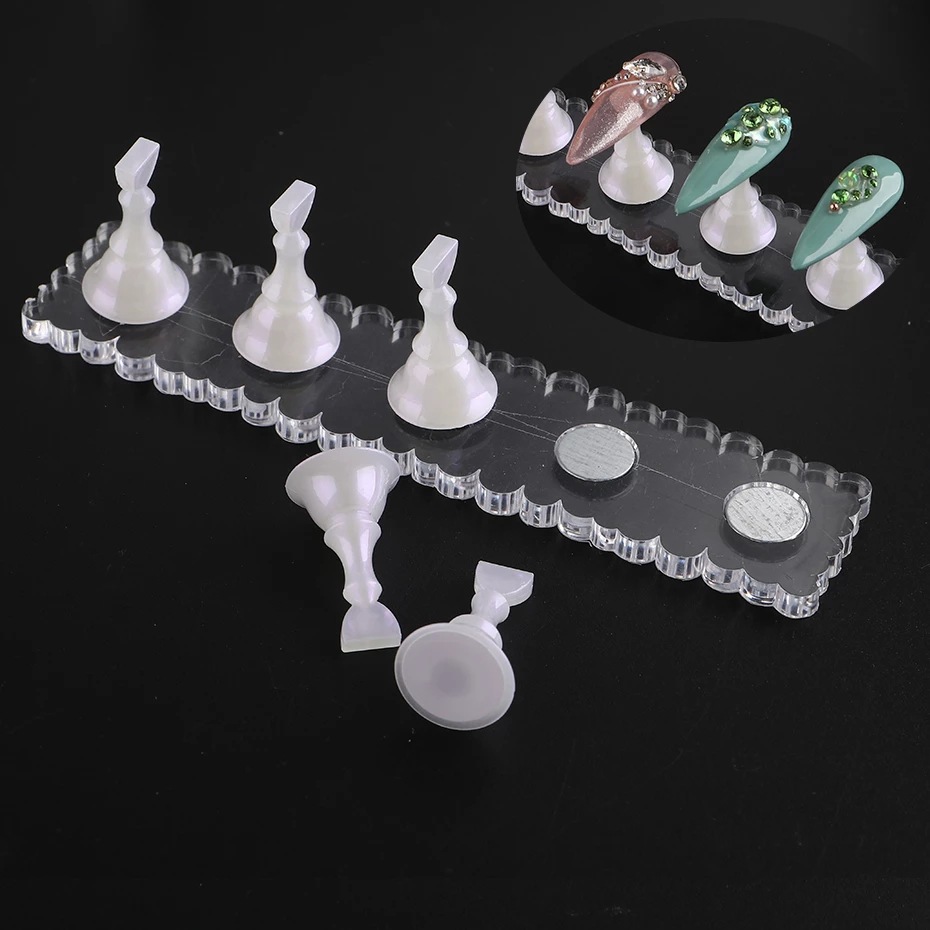 5Pcs Magnetic Nail Tip Display Stand Set Acrylic Nail Art False Tips ...
