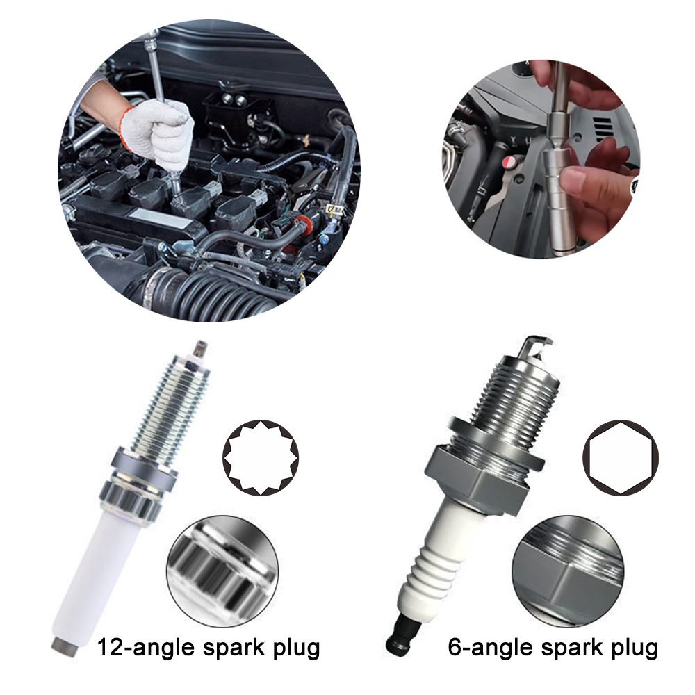 Magnetic Flexible 14/16mm Spark Plug Socket Wrench Adapter Set ...