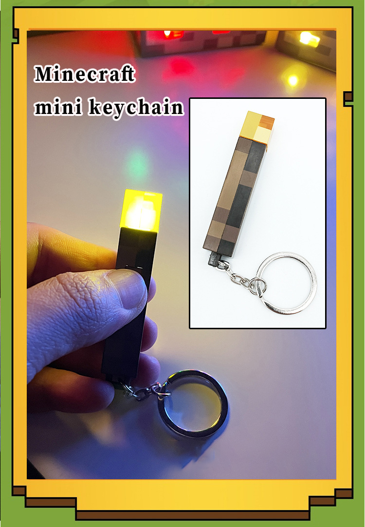 [In stock]Minecraft Toy Torch Keychain Minecraft simulation flashlight ...