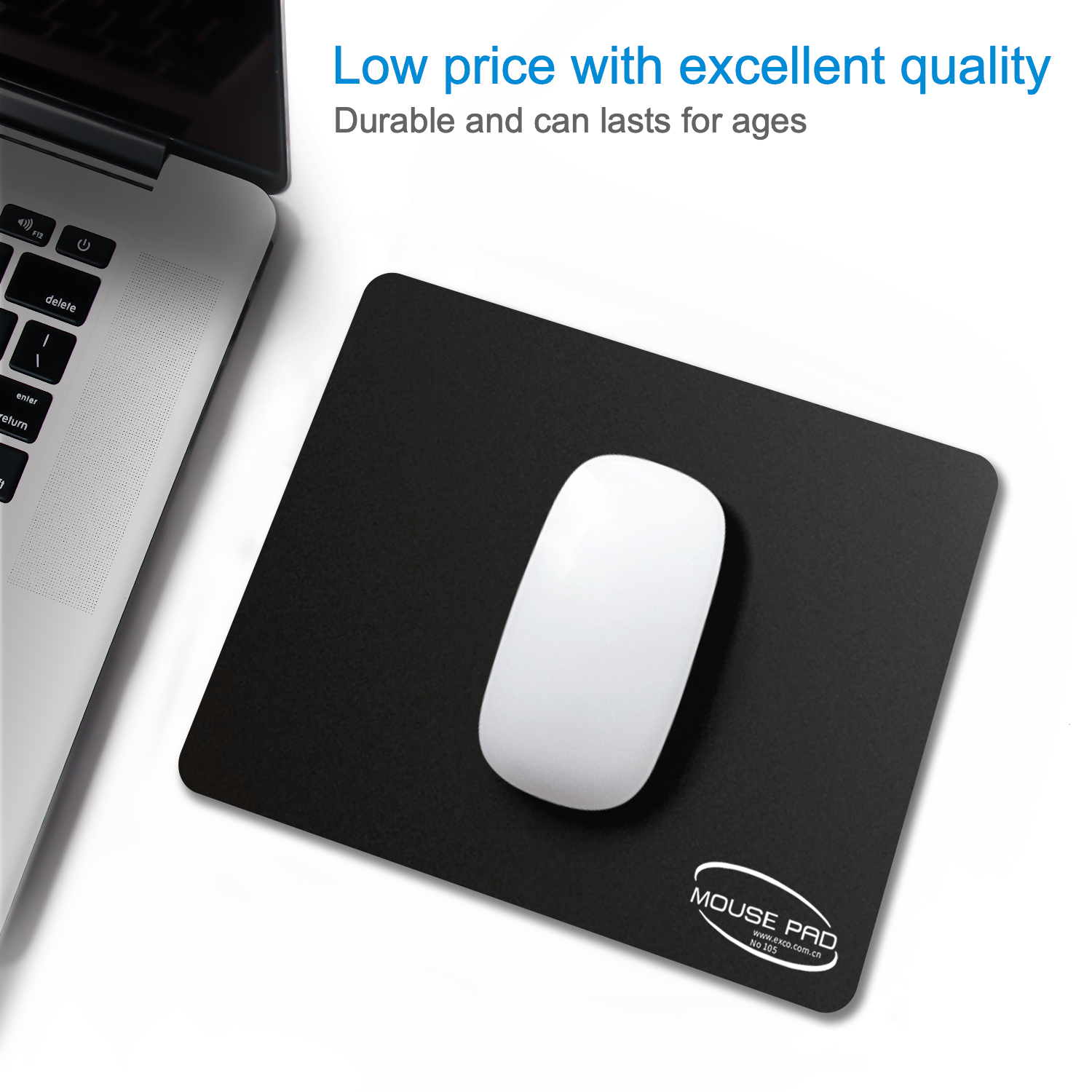 Simple Black Mouse Pad EXCOVIP Environmentally Friendly Rubber Safe ...
