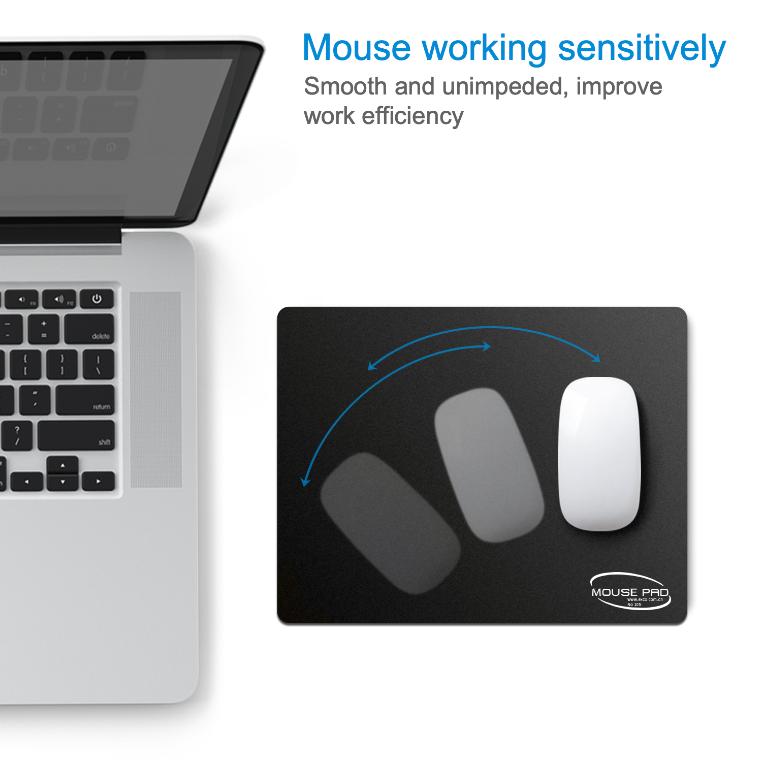 Simple Black Mouse Pad EXCOVIP Environmentally Friendly Rubber Safe ...
