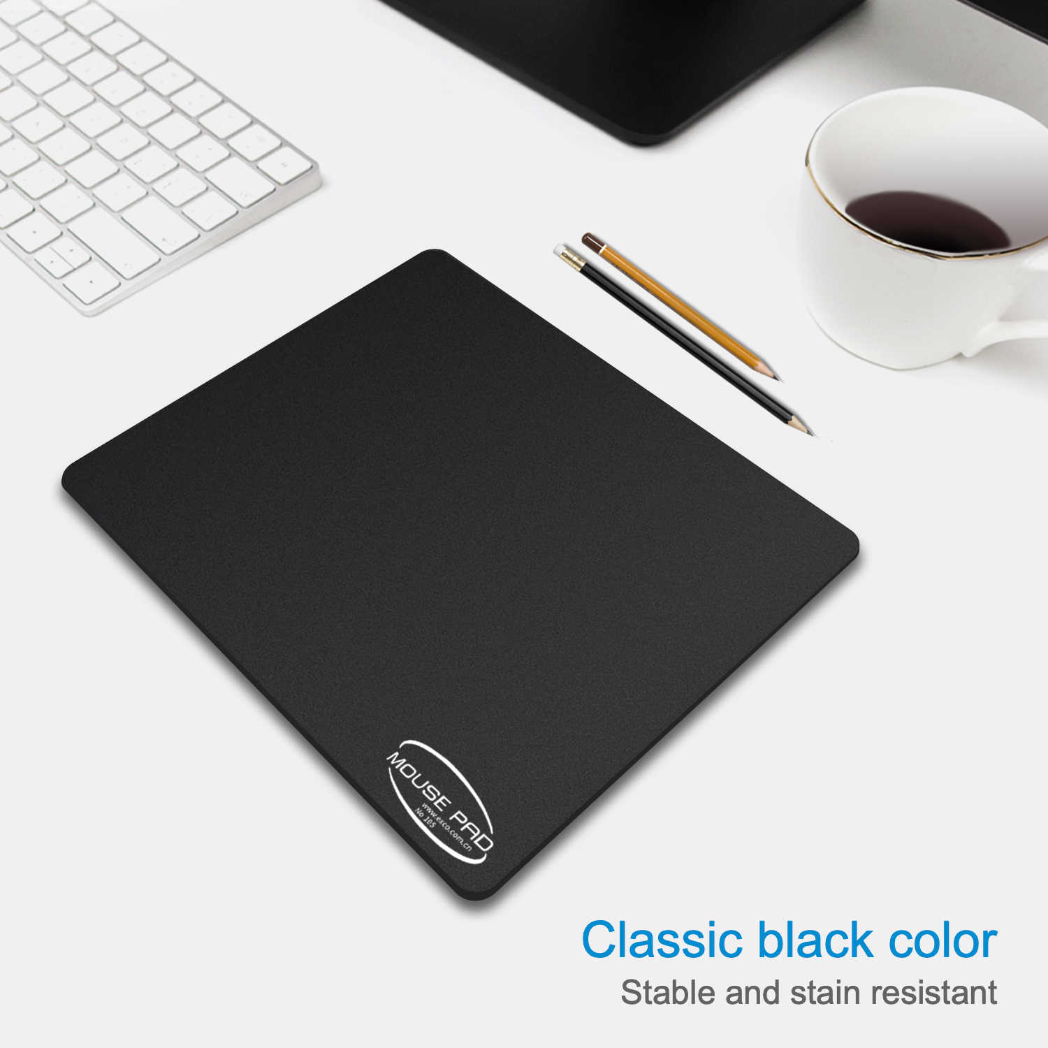 Simple Black Mouse Pad EXCOVIP Environmentally Friendly Rubber Safe ...