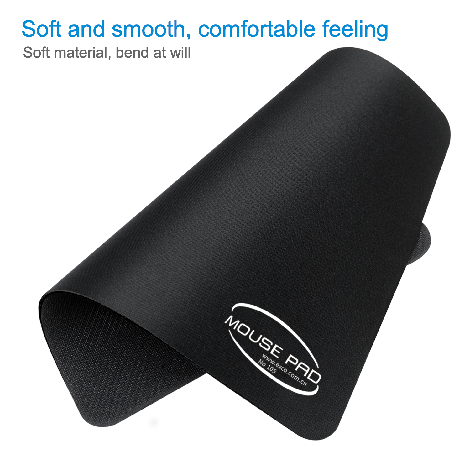 Simple Black Mouse Pad EXCOVIP Environmentally Friendly Rubber Safe ...
