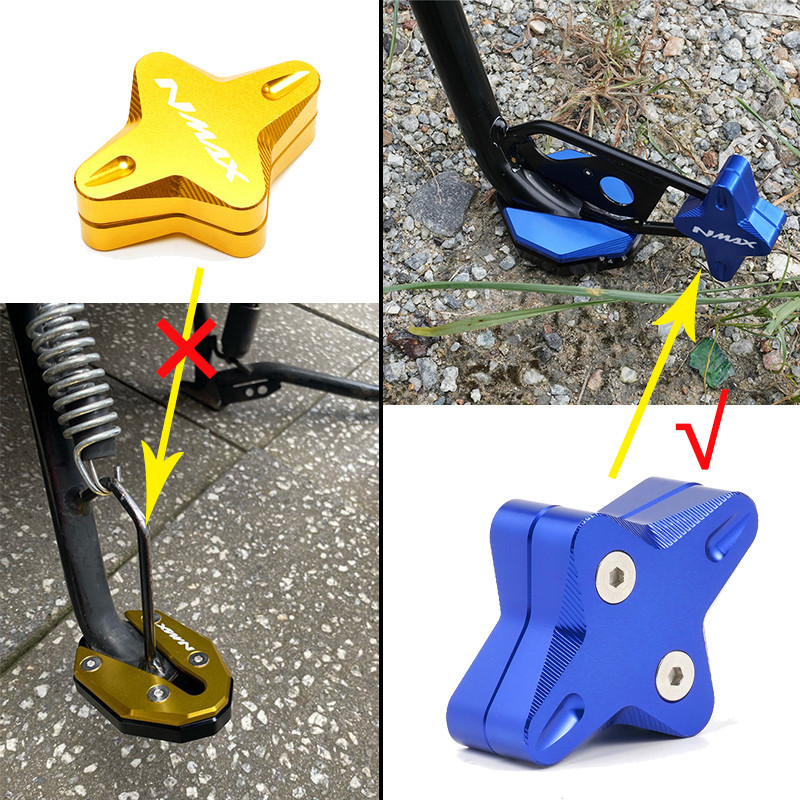 NEW NMAX V2 Kickstand Pad Side Stand Shoes NMAX CNC Motorcycle Flat ...