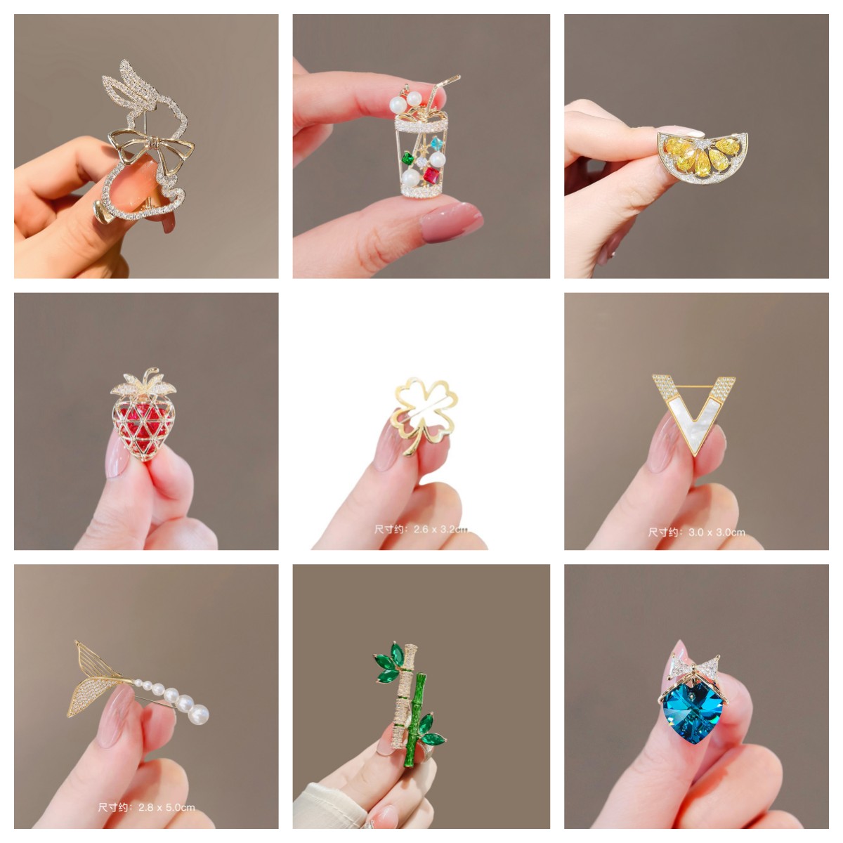 100 Styles Brooch/Headscarf Brooch/Pearl/Flash Stone/Butterfly/ Anti ...