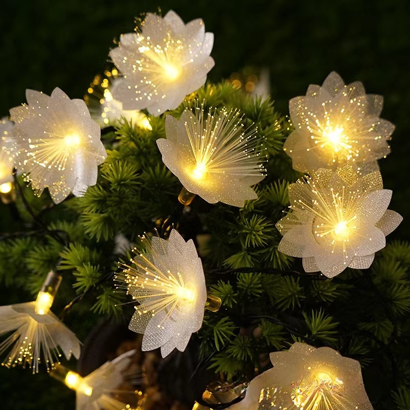 Solar Light Outdoor Waterproof 5M 20LED Optical Fiber Flower Wedding ...