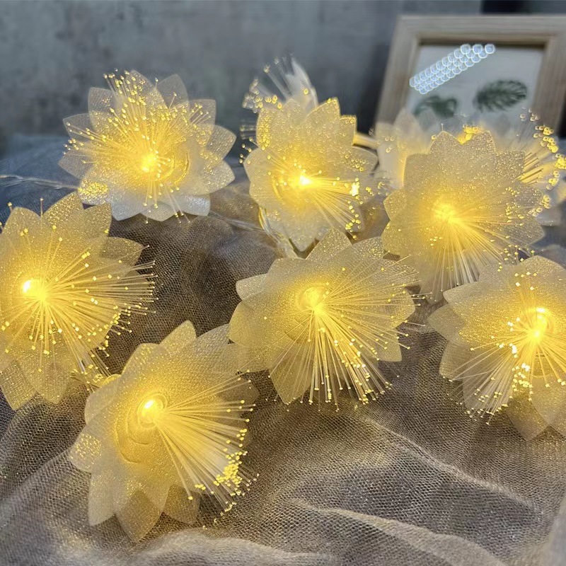 Solar Light Outdoor Waterproof 5M 20LED Optical Fiber Flower Wedding ...