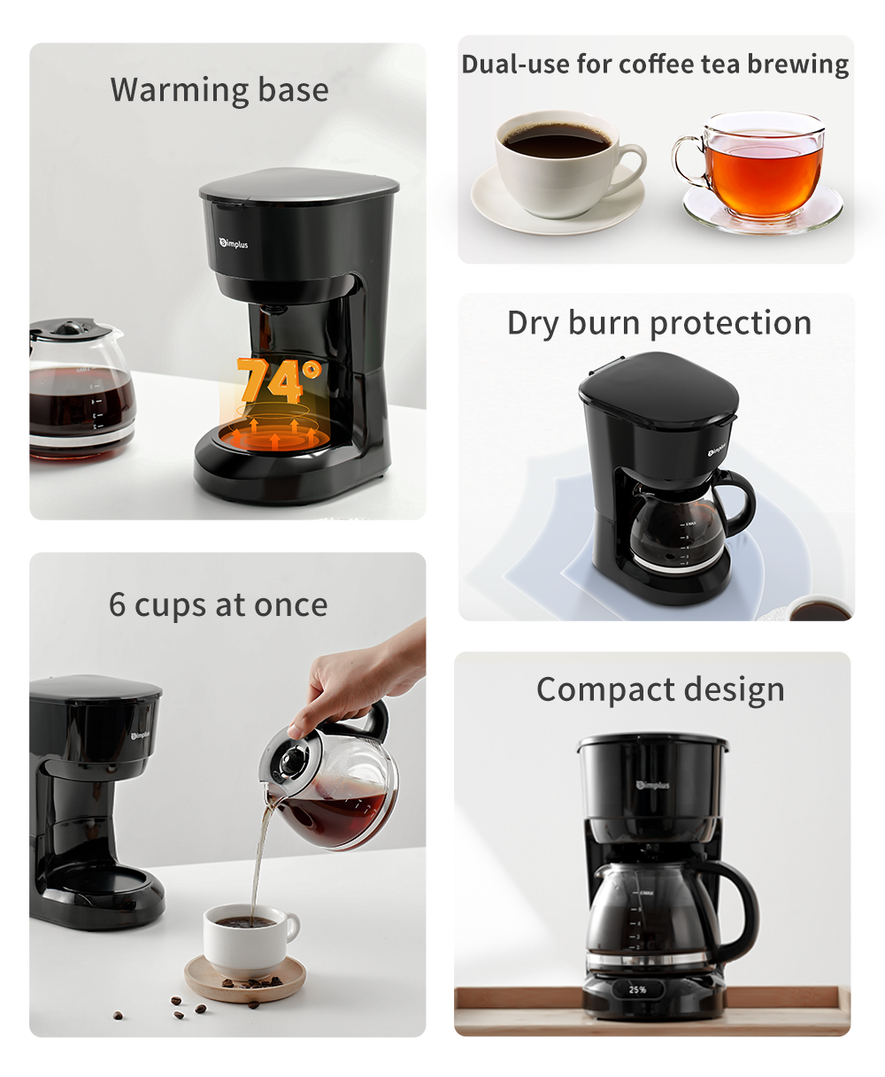 Simplus Drip Coffee Maker Coffee Machine 750ml Large Capacity Brew ...