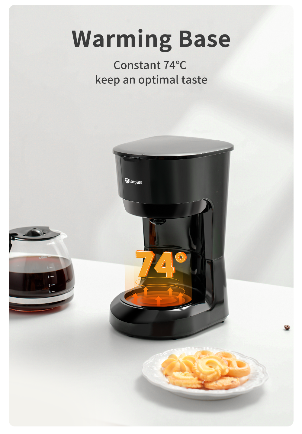 Simplus Drip Coffee Maker Coffee Machine 750ml Large Capacity Brew ...